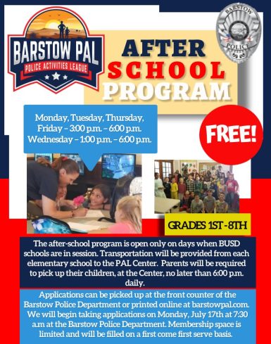 After School Program - Barstow Police Activities League